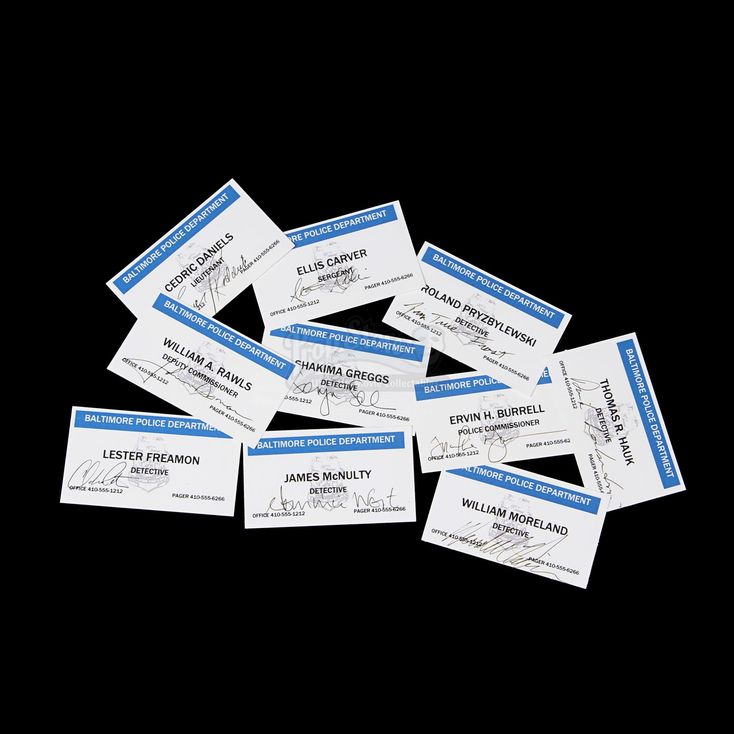 Autographed Main Cast Business Cards | WIRE, THE (2002-2008)