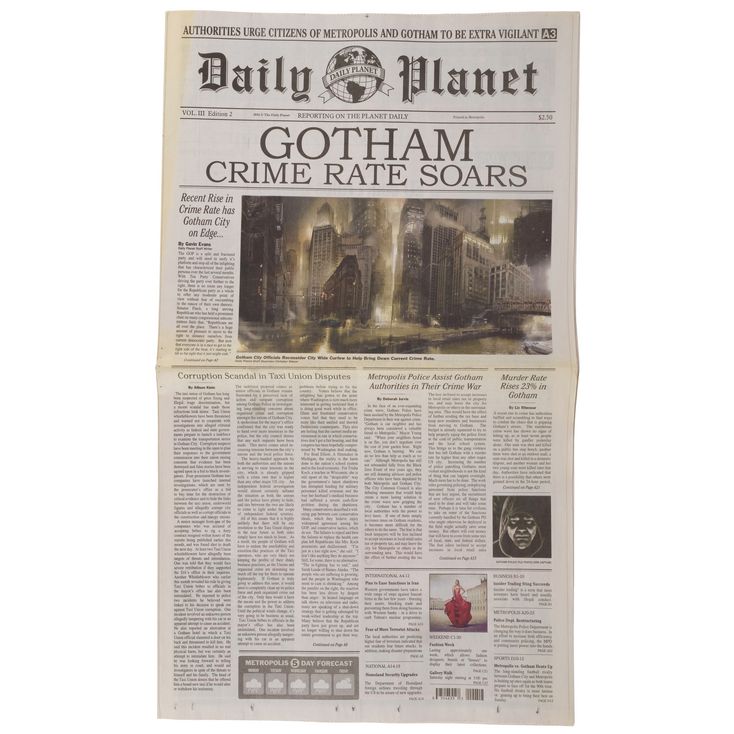Gotham Crime Rate Soars Daily Planet Newspaper | BATMAN V SUPERMAN ...