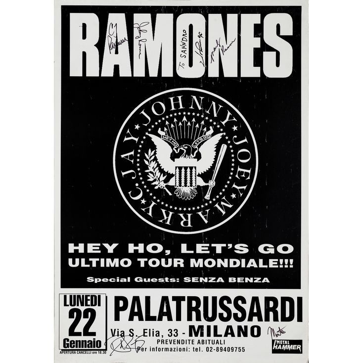968. Concert Poster (28 x 40 ) Signed by Joey Ramone, Johnny Ramone ...