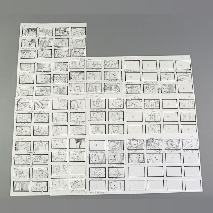Hand-Drawn Storyboard Scenes 67-80 by Phil Tippett | Propstore - Find ...