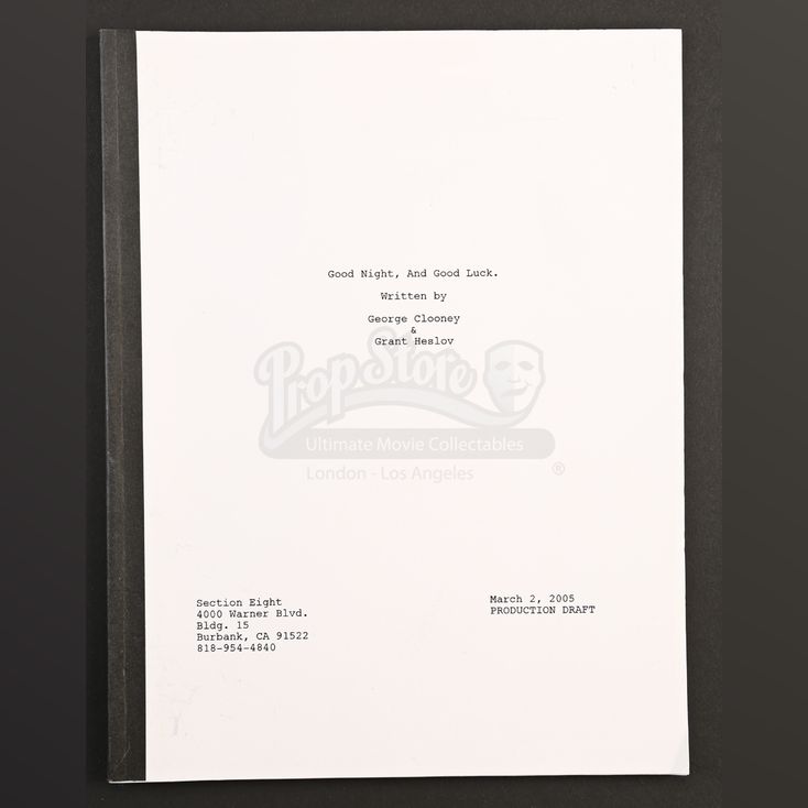 Production Draft Script | GOOD NIGHT, AND GOOD LUCK (2005)