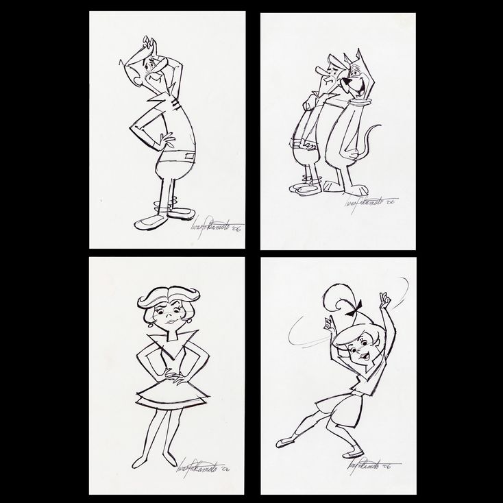 Lot # 123: Set of Four Hand-Drawn and Signed Iwao Takamoto Astro ...