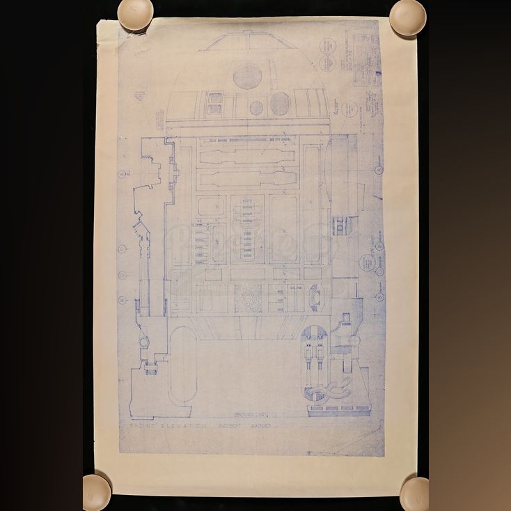 R2-D2 Front Elevation Blueprint | STAR WARS: A NEW HOPE (1977)