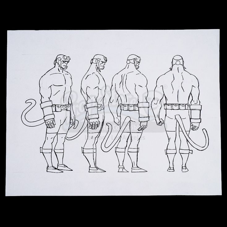 Hand-Drawn Hellboy Model Sheet | HELLBOY: SWORD OF STORMS (2006)