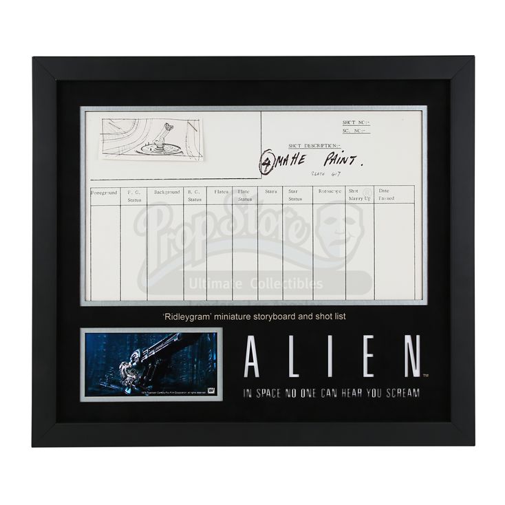 Ridleygram Miniature Storyboard and Shot List Display - The Pilot ...