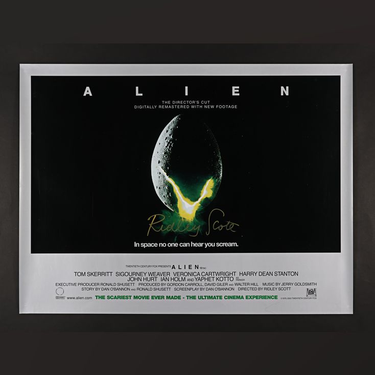Lot 12 - Ridley Scott Autographed UK Quad, 2003 | ALIEN (1979)