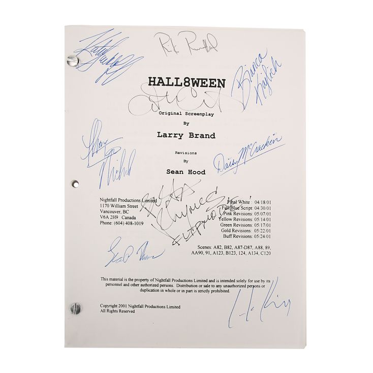 Cast and Director-autographed Script | HALLOWEEN: RESURRECTION (2002)