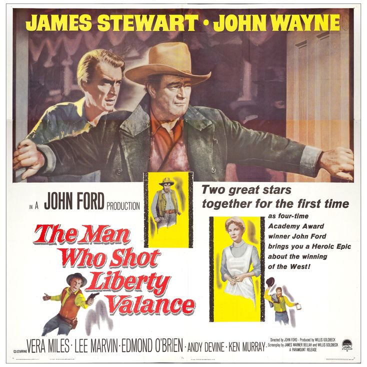Lot # 288: THE MAN WHO SHOT LIBERTY VALANCE - Six Sheet (80 x 79 ...