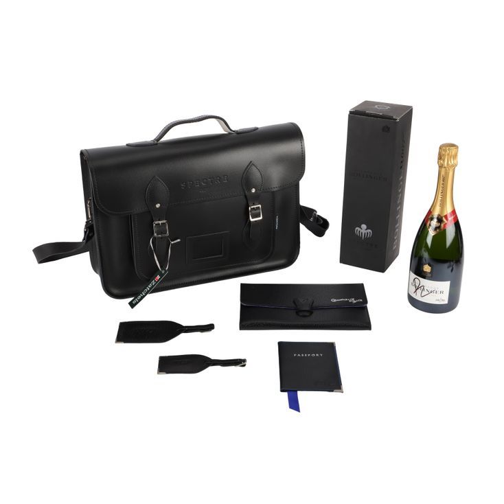 220. Daniel Craig-Autographed Bollinger Champagne, Satchel and Travel ...