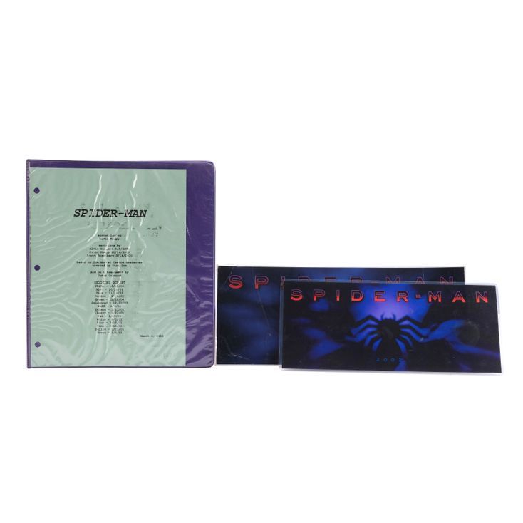 908. Production Script Binder and Parking Placards | SPIDER-MAN (2002)