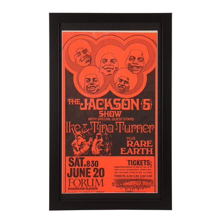 Lot #541: THE JACKSON 5 - Framed 1970 Concert Poster