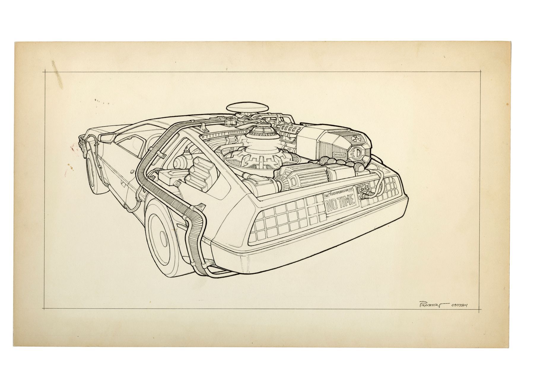 38. Hand-Drawn Andrew Probert DeLorean Time Machine Concept Sketch ...