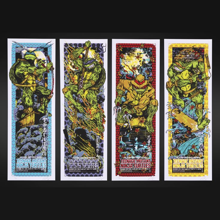 Lot #526 - TEENAGE MUTANT NINJA TURTLES (1990) - Set of Four Signed and ...