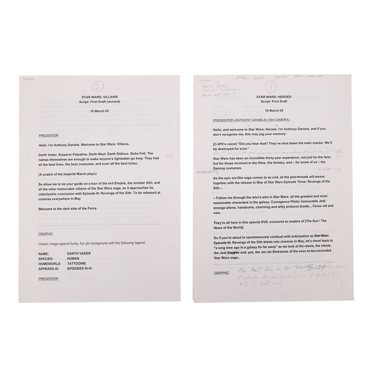 Lot #665: STAR WARS: REVENGE OF THE SITH (2005) - Anthony Daniels ...