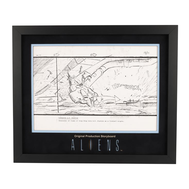 Original Production Storyboard - Drop Ship Hits A.P Station | ALIENS (1986)