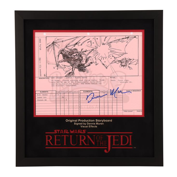 Original Production Storyboard Autographed By Dennis Muren - Flying ...