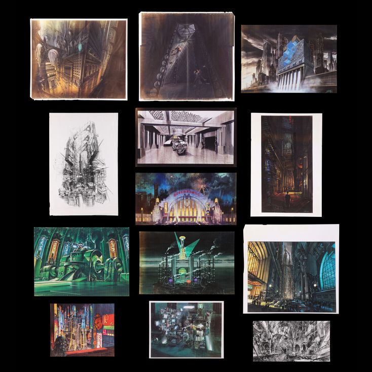 Thirteen Large Printed Set Designs | BATMAN FOREVER (1995)