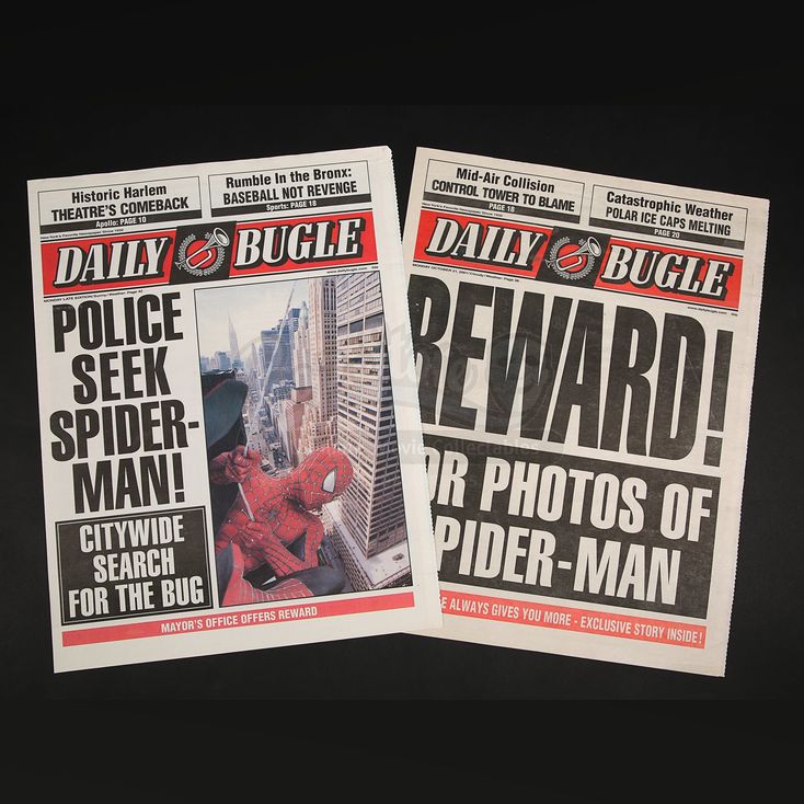 Pair of Daily Bugle Newspaper Covers | SPIDER-MAN (2002)