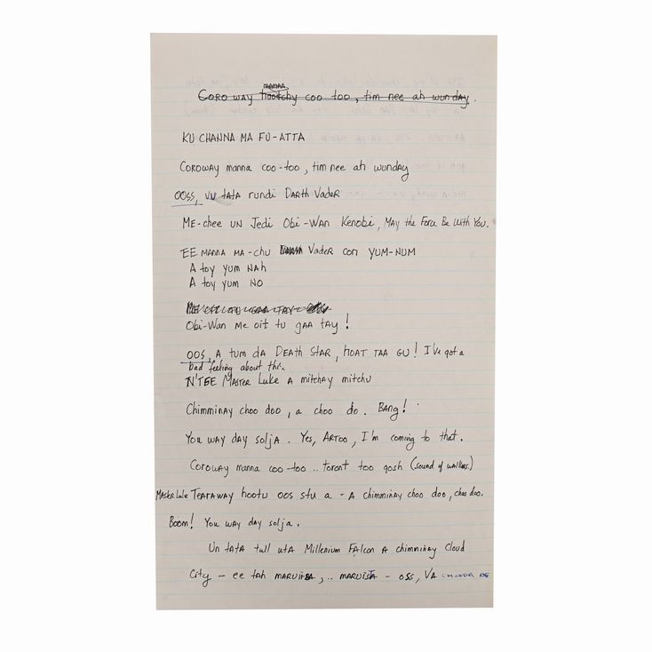 Lot 377 - Anthony Daniels Collection Ewok Village Speech in Ewokese ...