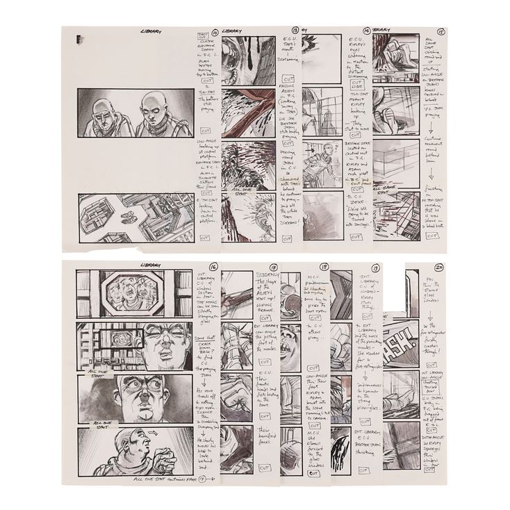 Lot # 864: ALIEN3 (1992) - Martin Asbury Hand-drawn Library Storyboard ...