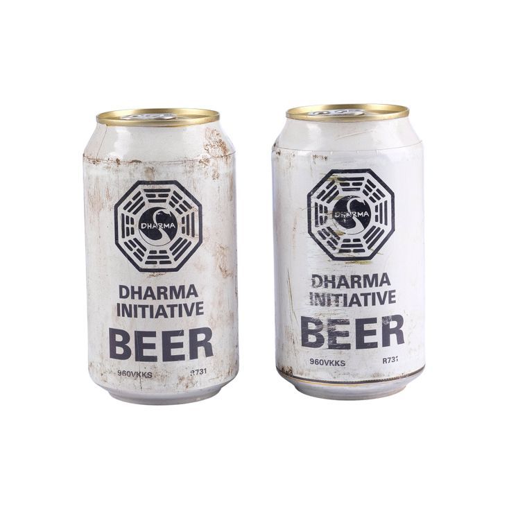888. Pair of Distressed Dharma Initiative Beer Cans ### LOST (T.V ...