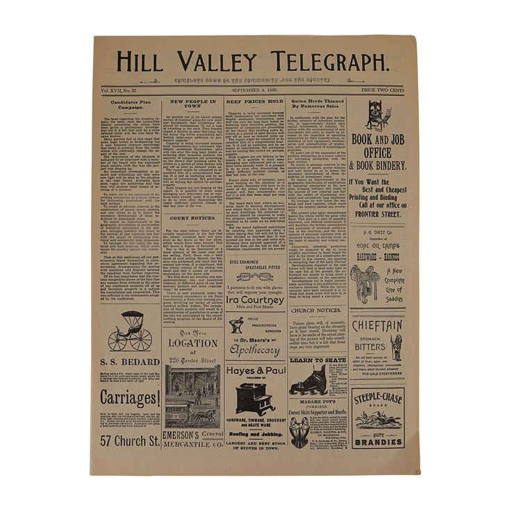 Lot 706 - Hill Valley Telegraph Newspaper | BACK TO THE FUTURE PART III ...