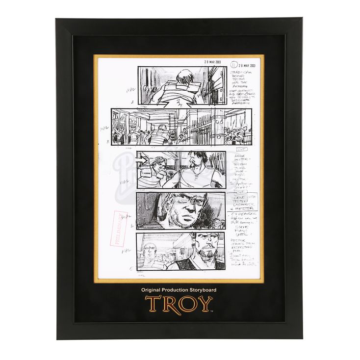 Original Production Storyboard - Hector and Soldiers in Armory | TROY ...