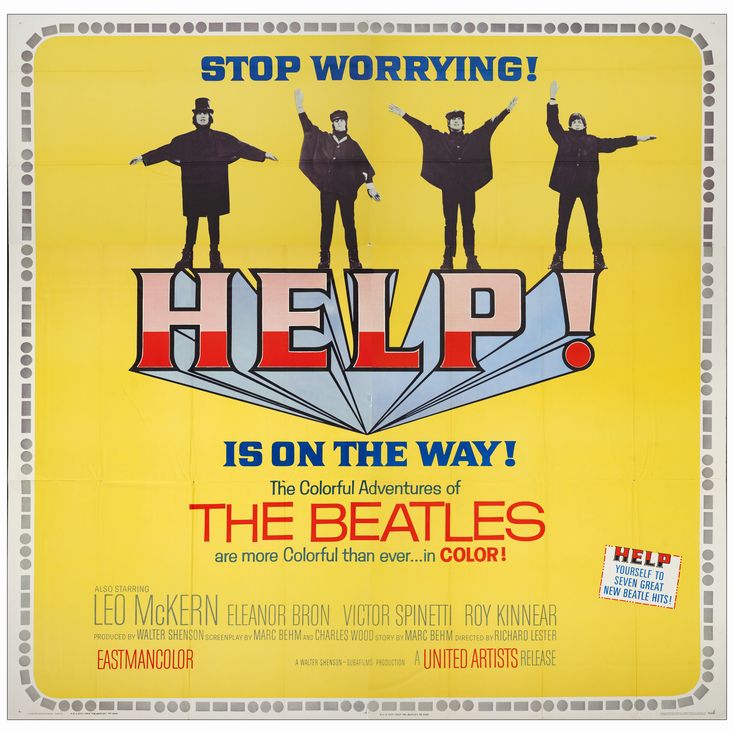 172. HELP (1965) Six Sheet (81 x 81) Very Fine Folded | BEATLES, THE ...
