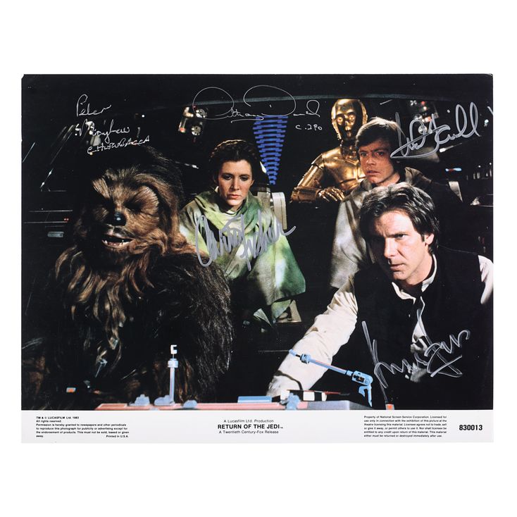 Lot 1384 - Main Cast-autographed Lobby Card | STAR WARS: RETURN OF THE ...