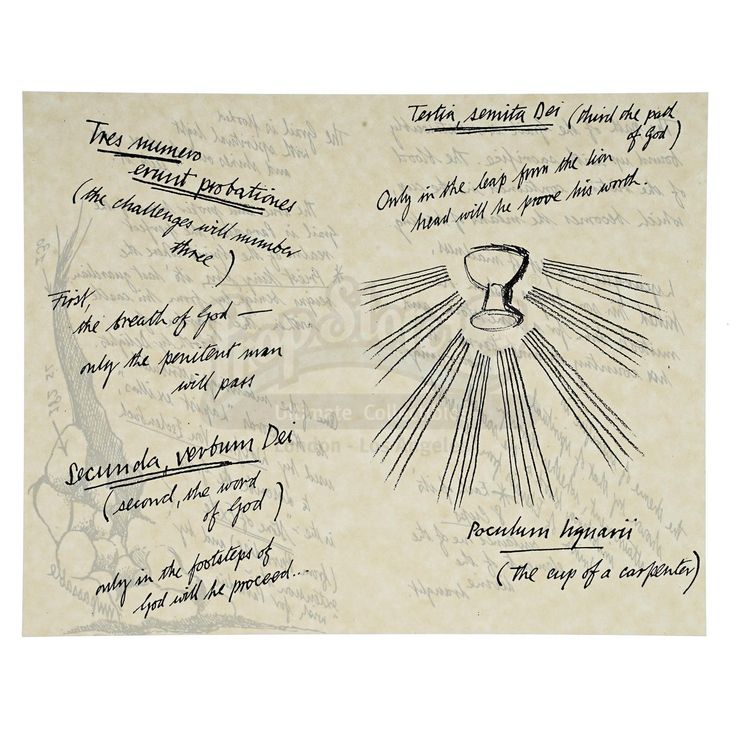 Production-Made Grail Cup Grail Diary Page | INDIANA JONES AND THE LAST ...