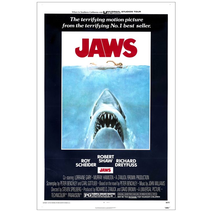 Lot # 82: JAWS - One-Sheet (27 x 41 ); Fine on Linen