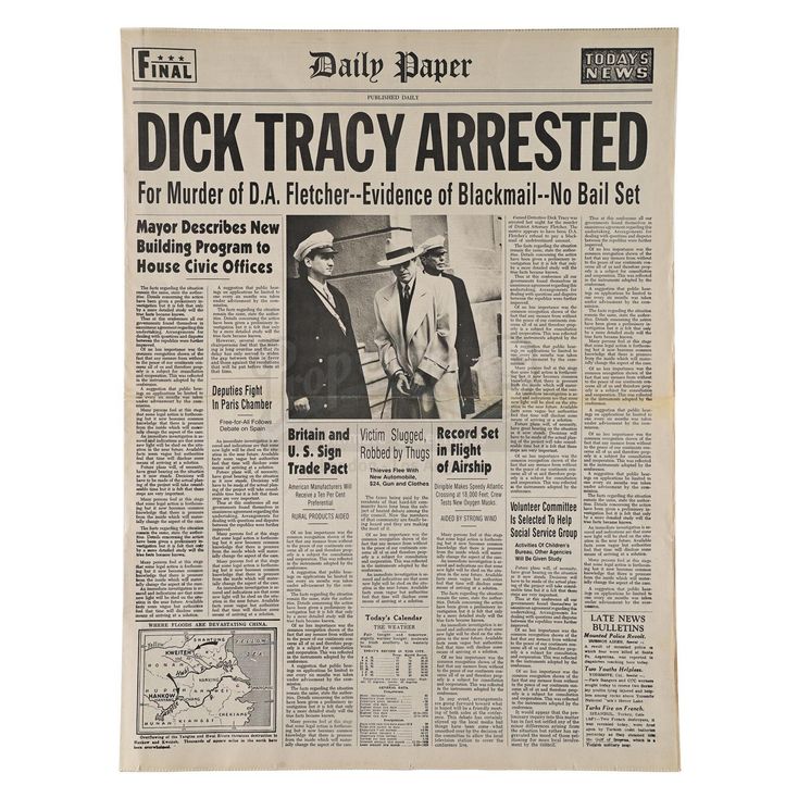 Dick Tracy Arrested Newspaper | DICK TRACY (1990)
