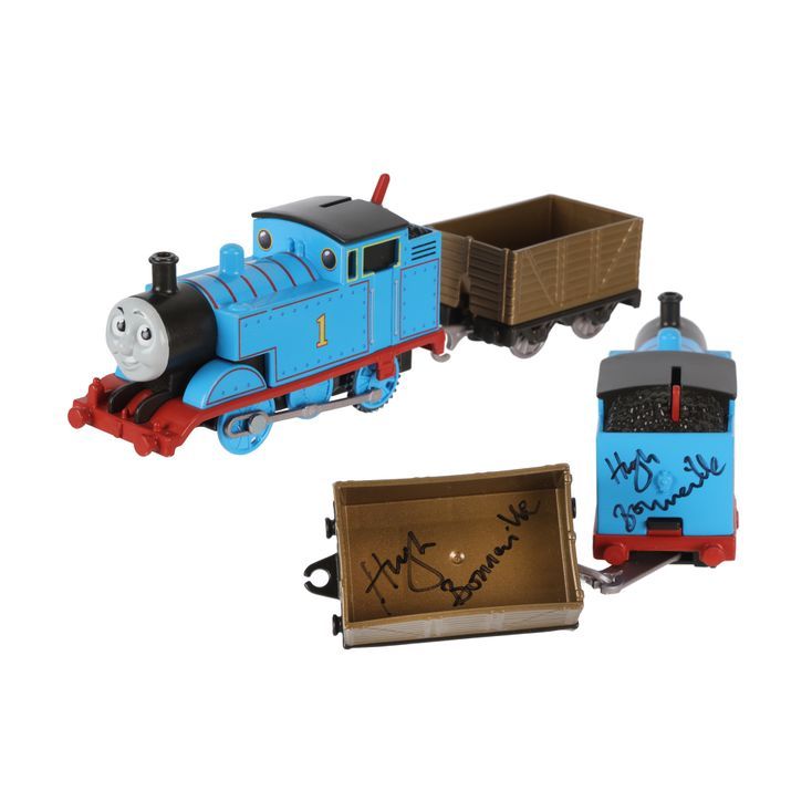 Hugh Bonneville-Autographed Thomas Engine and Truck Toy | THOMAS ...