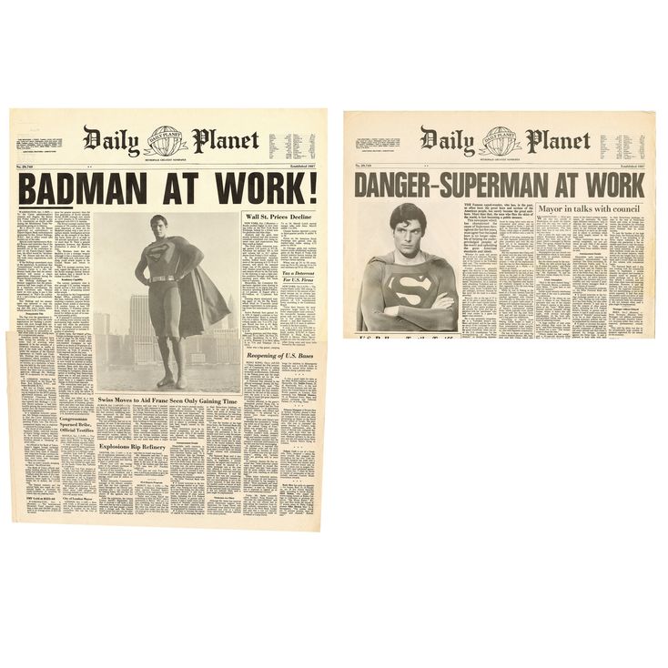 1230. Pair of Daily Planet Newspaper Covers ### SUPERMAN III (1983)
