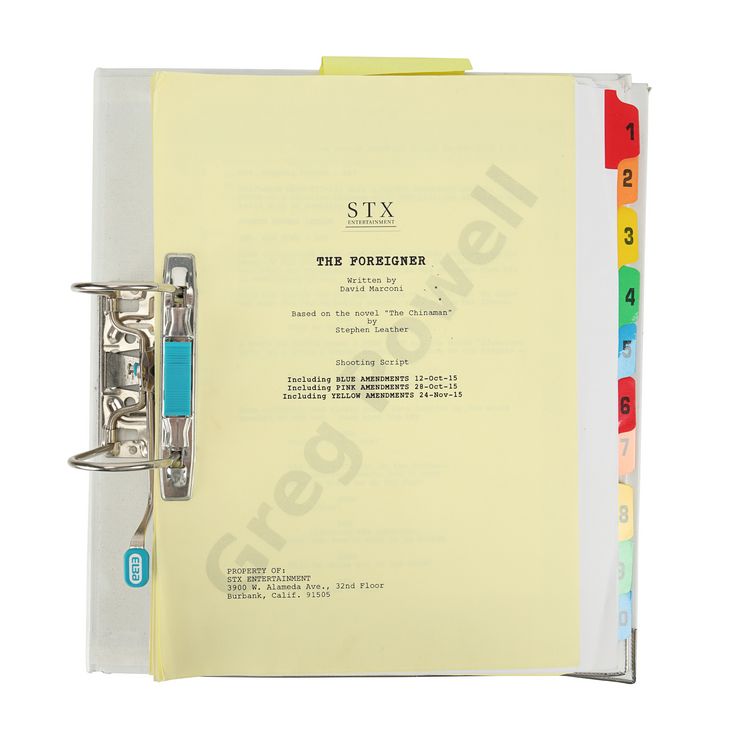 Highlighted Script and Production Paperwork Binder | FOREIGNER, THE (2017)