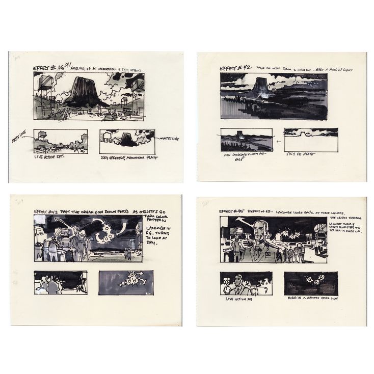 Lot 558 - Set of Four Hand-Drawn George Jenson Devils Tower VFX ...