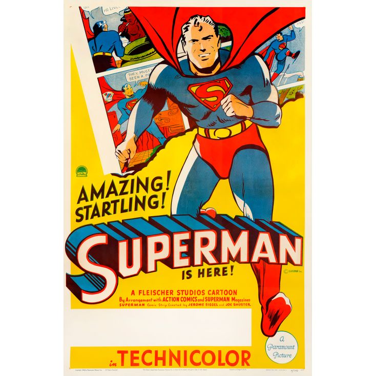 411. SUPERMAN - Stock One Sheet Stock One Sheet (27 x 41) Very Fine- on ...