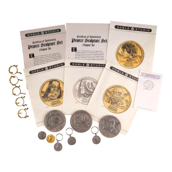 348. William Plumb Collection Set of Three Oversized Pewter Medallions ...