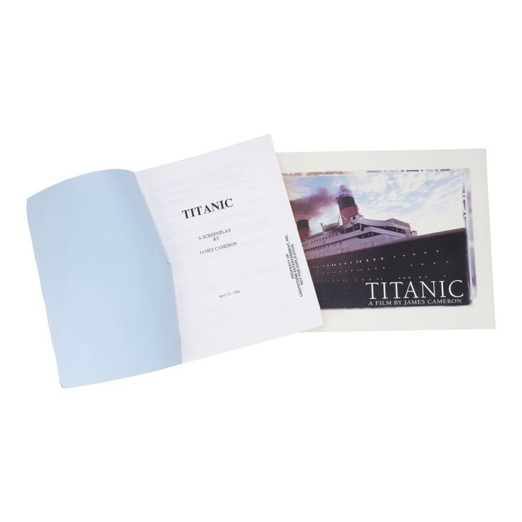 Lot #1708: TITANIC (1997) - Production Script and Crew Gift Book