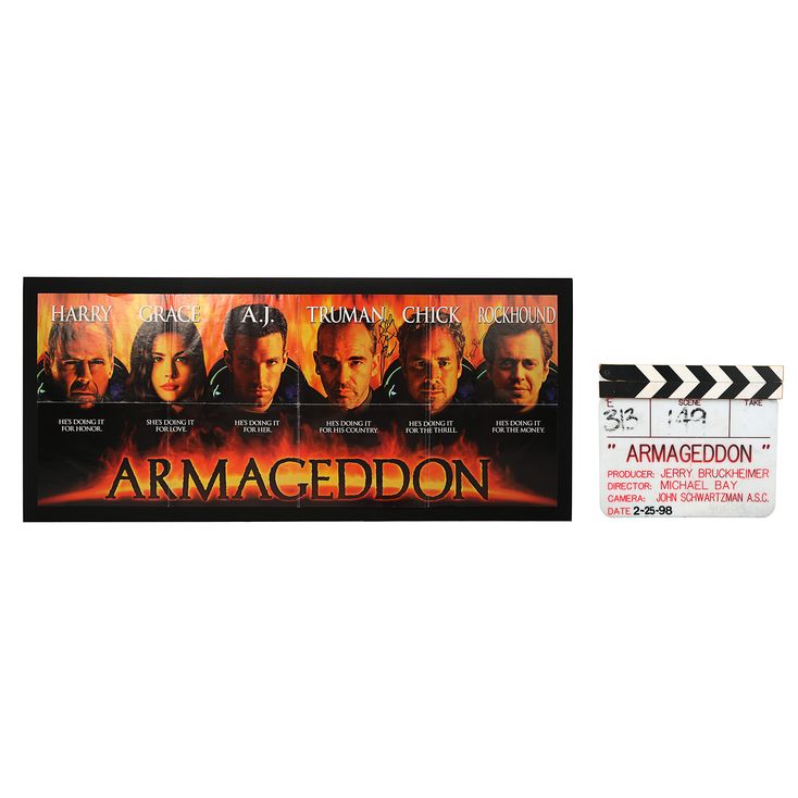 Production-Used Clapperboard and Cast Autographed Banner | ARMAGEDDON ...