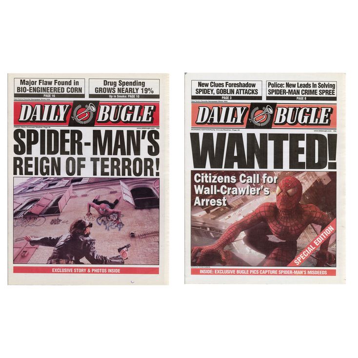 Pair of Daily Bugle Newspaper Covers Wanted and Reign Of Terror ...