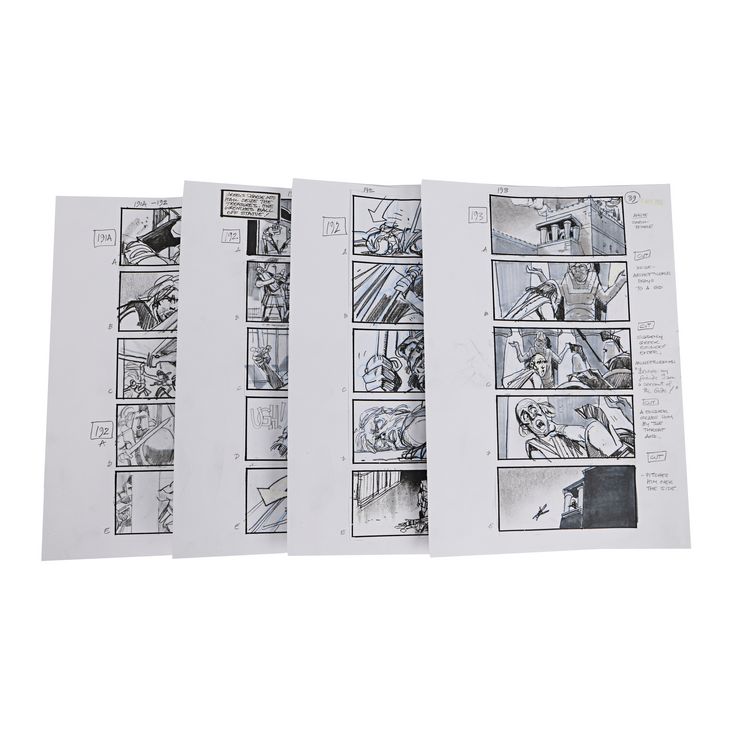 Lot 956 - Set of Four Hand-Illustrated Storyboard Sheets | TROY (2004)