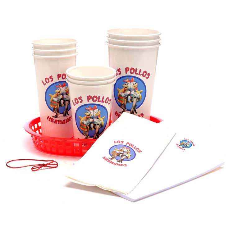 Los Pollos Hermanos Branded Cups and Small Basket with Hector Salamanca ...