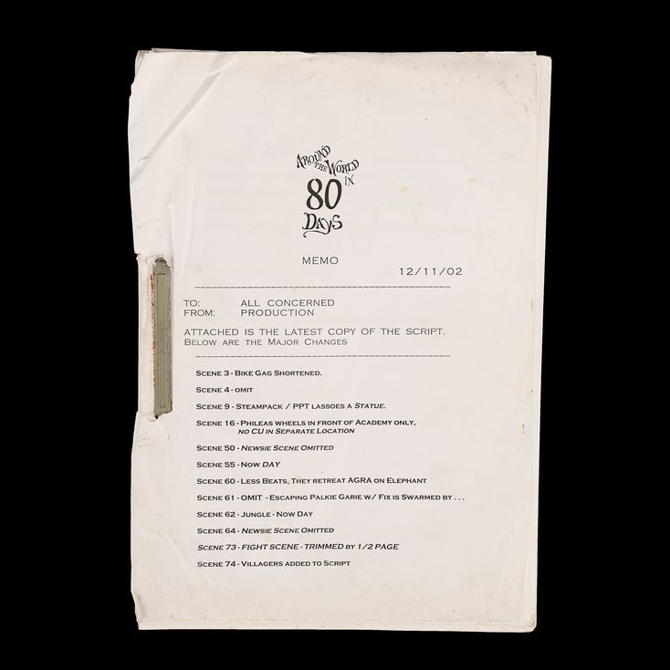 Script | AROUND THE WORLD IN 80 DAYS (2004)