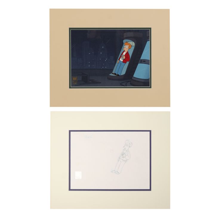 Fry in the Cryopod Hand-Painted Cel and Matching Production Drawing ...