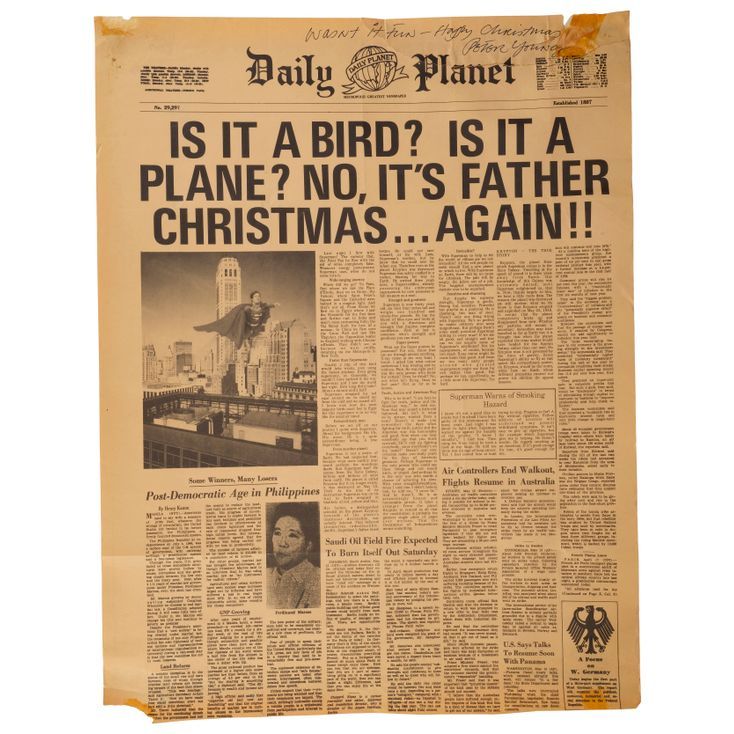 506. Peter Young-Autographed Is It A Bird? Is It A Plane? Daily Planet ...