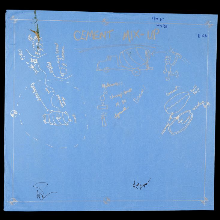 Lot 8 Cement Mix-Up Blueprint Signed by Adam Savage and Kari Byron with ...