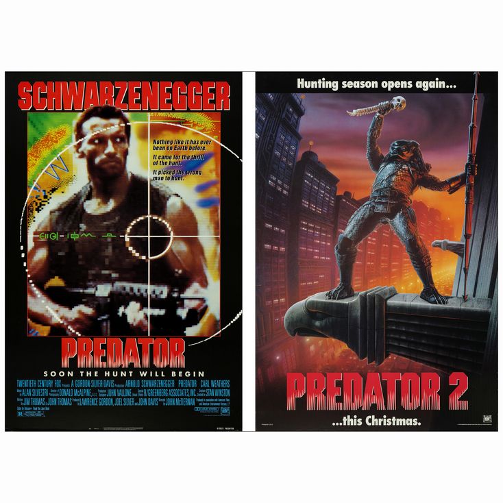 Lot 535 - PREDATOR, PREDATOR 2 One Sheets (2) (27 x 41 27 x 40) Very ...