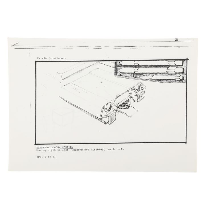 Original Production Storyboard Set Dropship Flying Over Colony
