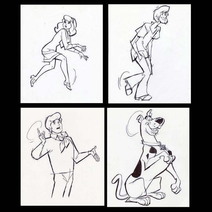 Lot # 113: Set of Four Hand-Drawn Iwao Takamoto Scooby-Doo, Daphne ...